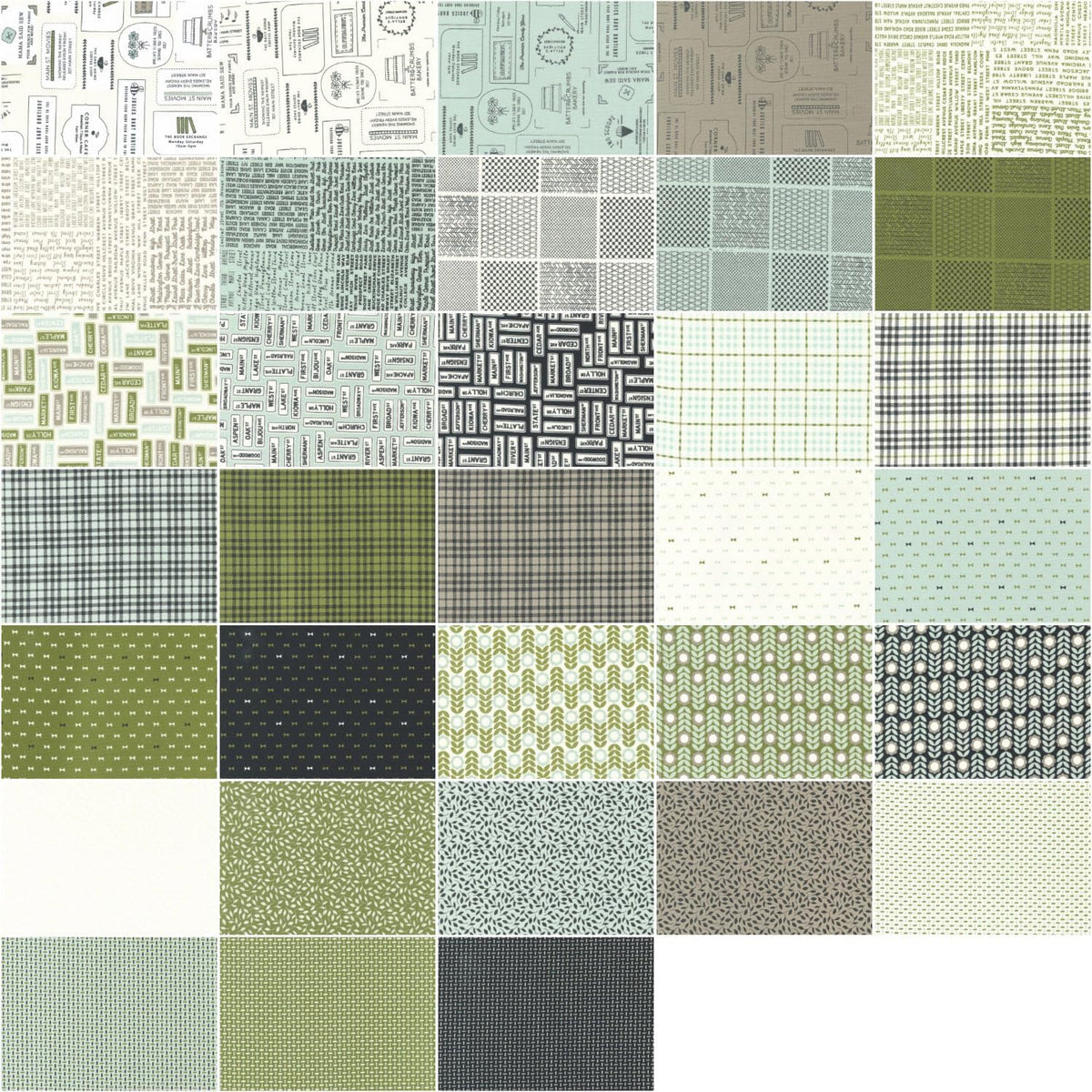 Moda Fabrics Sweetwater Main St Layer Cake 10" Pre Cut Squares ...