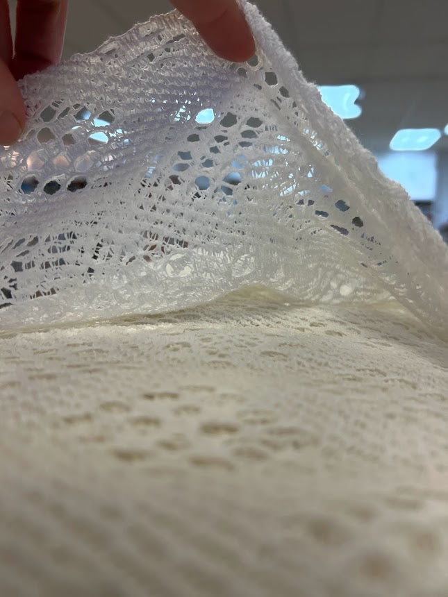Open weave lace 100% cotton in white – Esthersfabrics